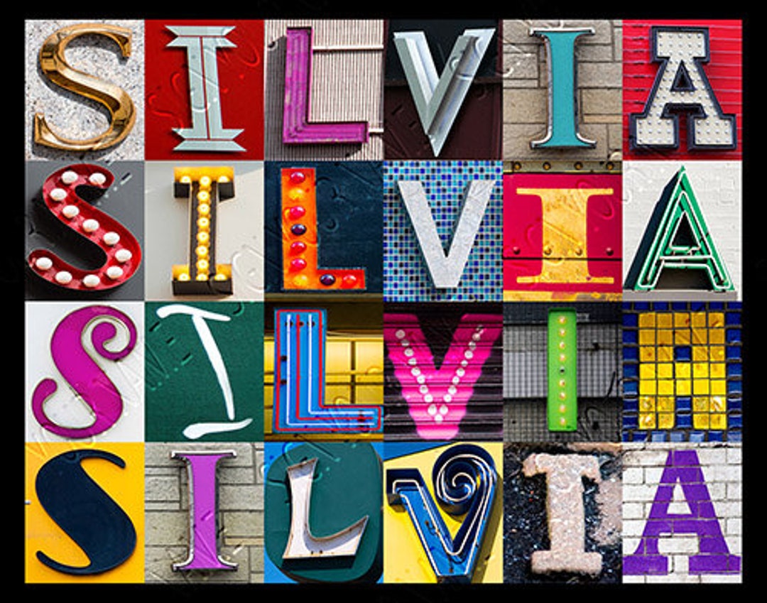 Personalized Poster Featuring SILVIA in Photos of Alphabet Letters From ...
