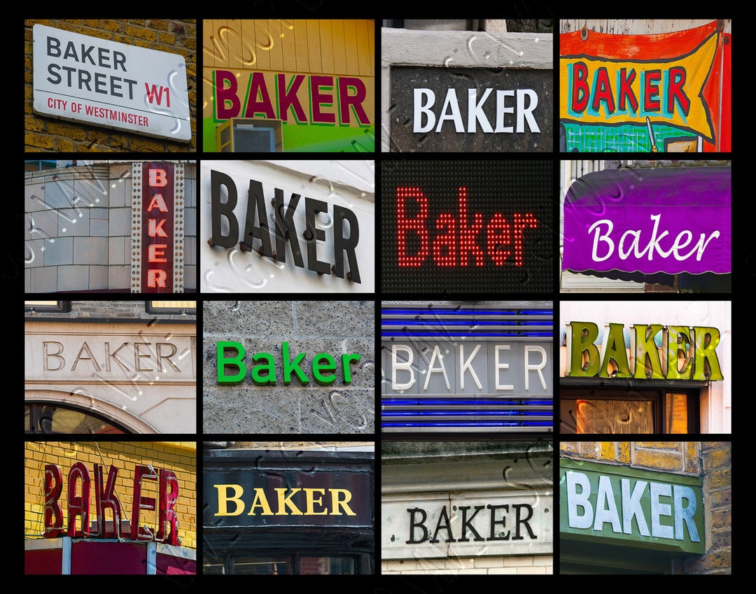 BAKER Personalized Poster Featuring Photos of Actual Signs; Art Print ...