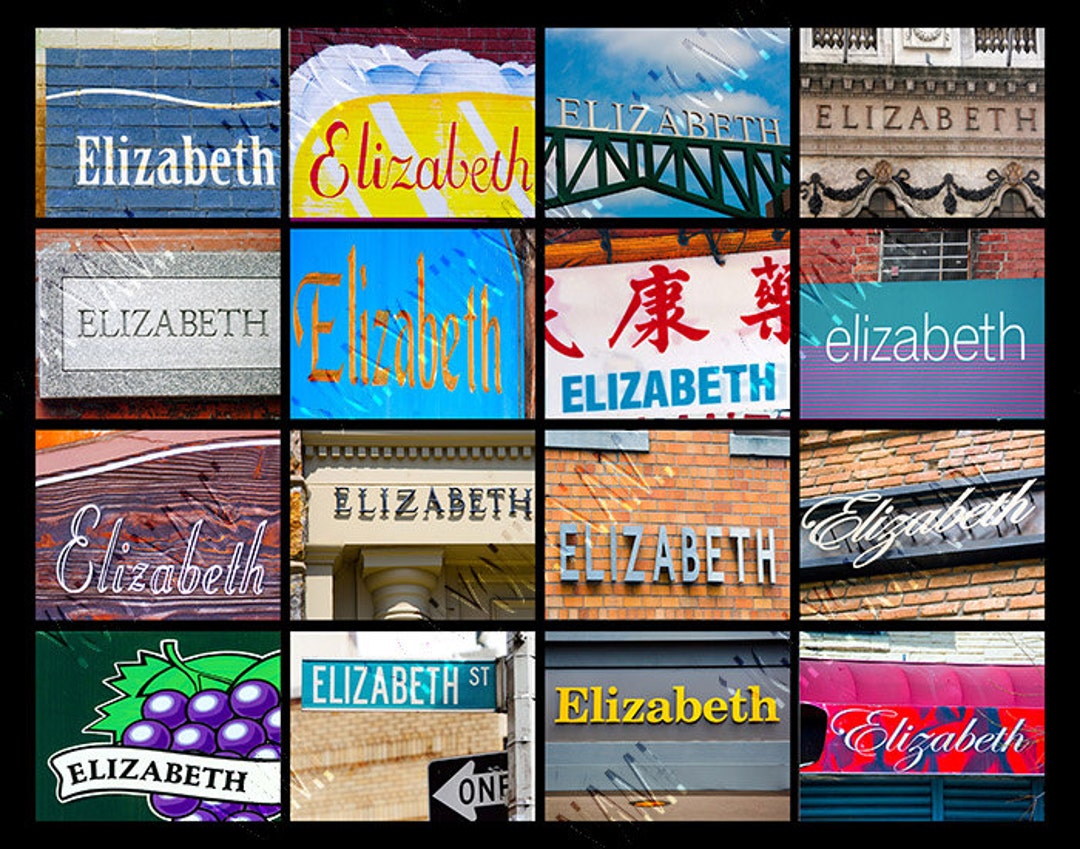 ELIZABETH Personalized Poster Featuring Photos of Signs; Art Print ...