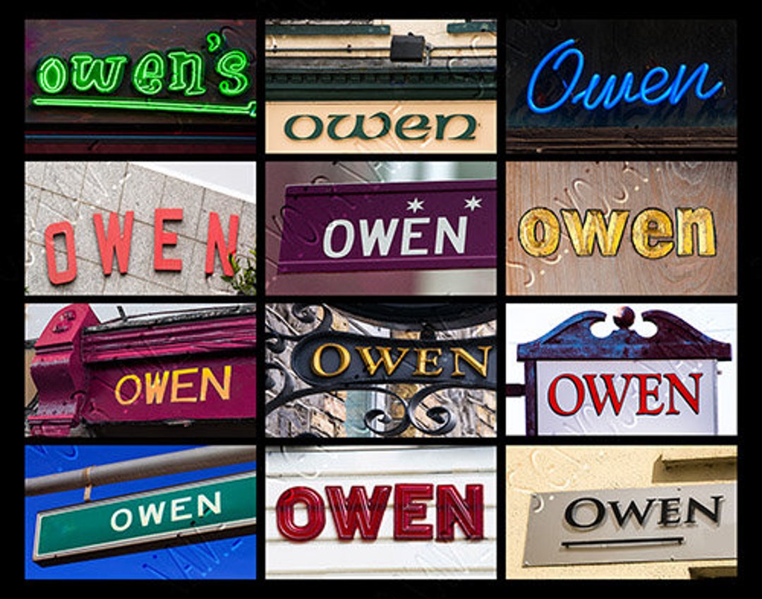 Personalized Poster Featuring OWEN Showcased in Photos of Actual Signs ...