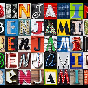 BENJAMIN Personalized Poster Featuring Photos of Alphabet Letters From ...