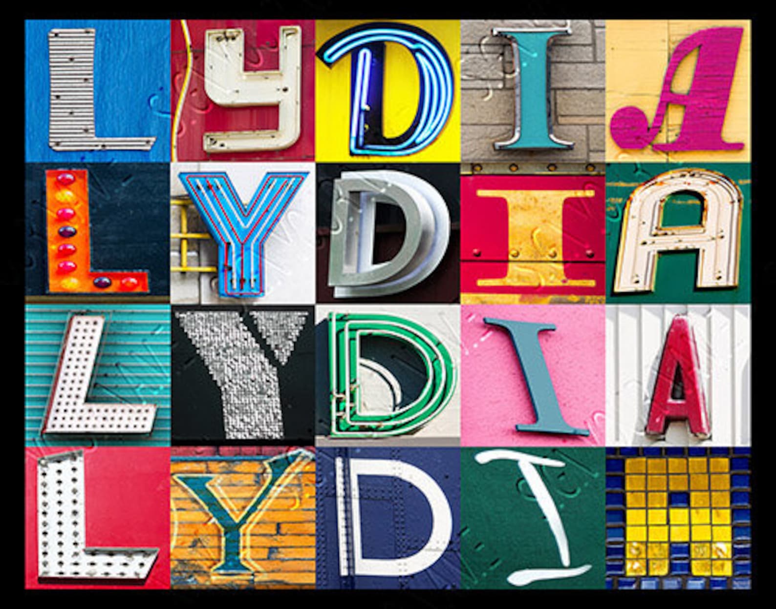 LYDIA Personalized Poster Featuring Photos of Letters From | Etsy