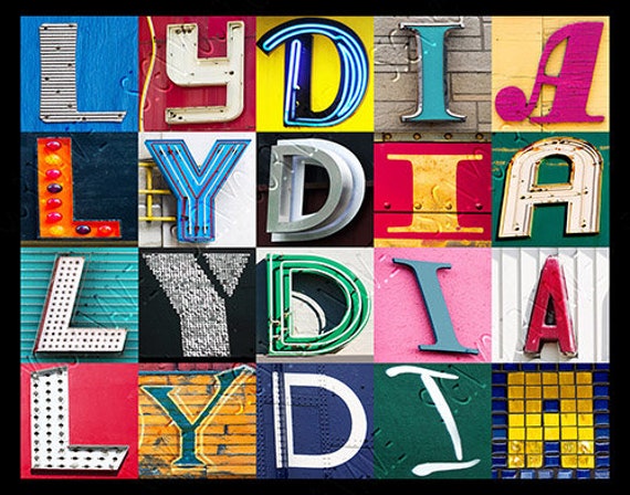 LYDIA Personalized Poster Featuring Photos of Letters From | Etsy