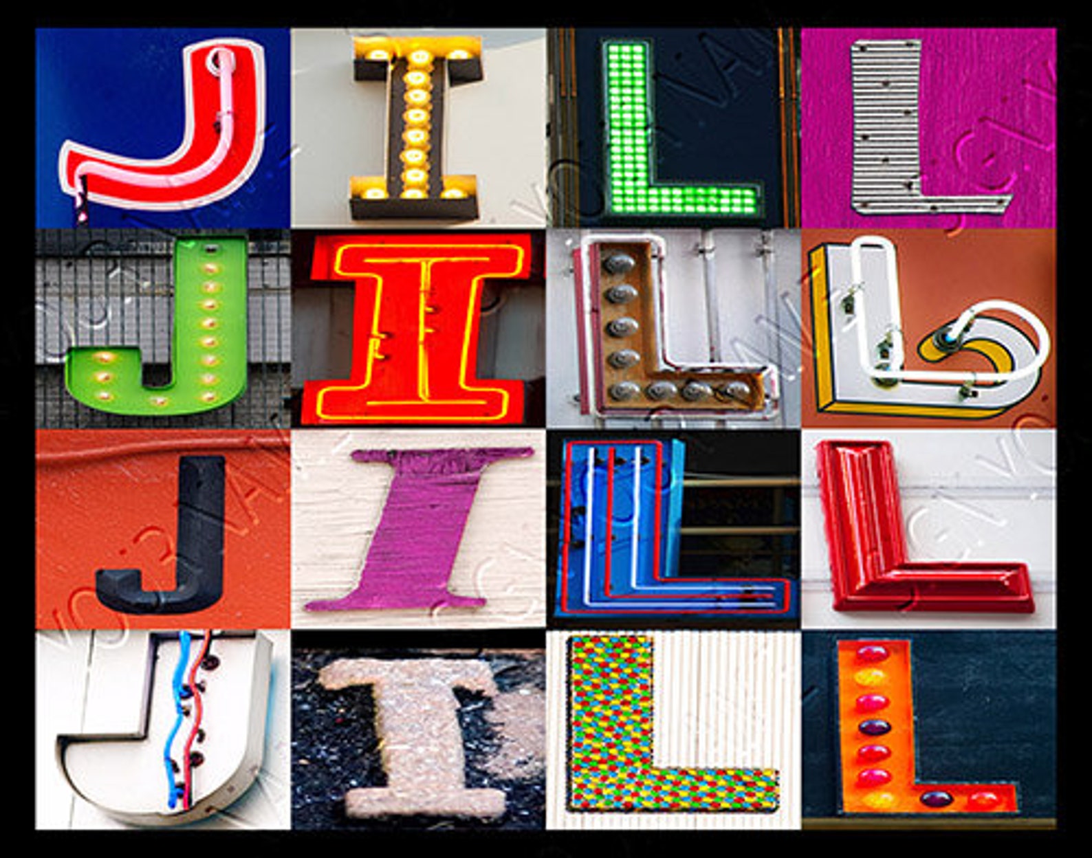 JILL Personalized Poster Featuring Photos of Alphabet Letters From ...