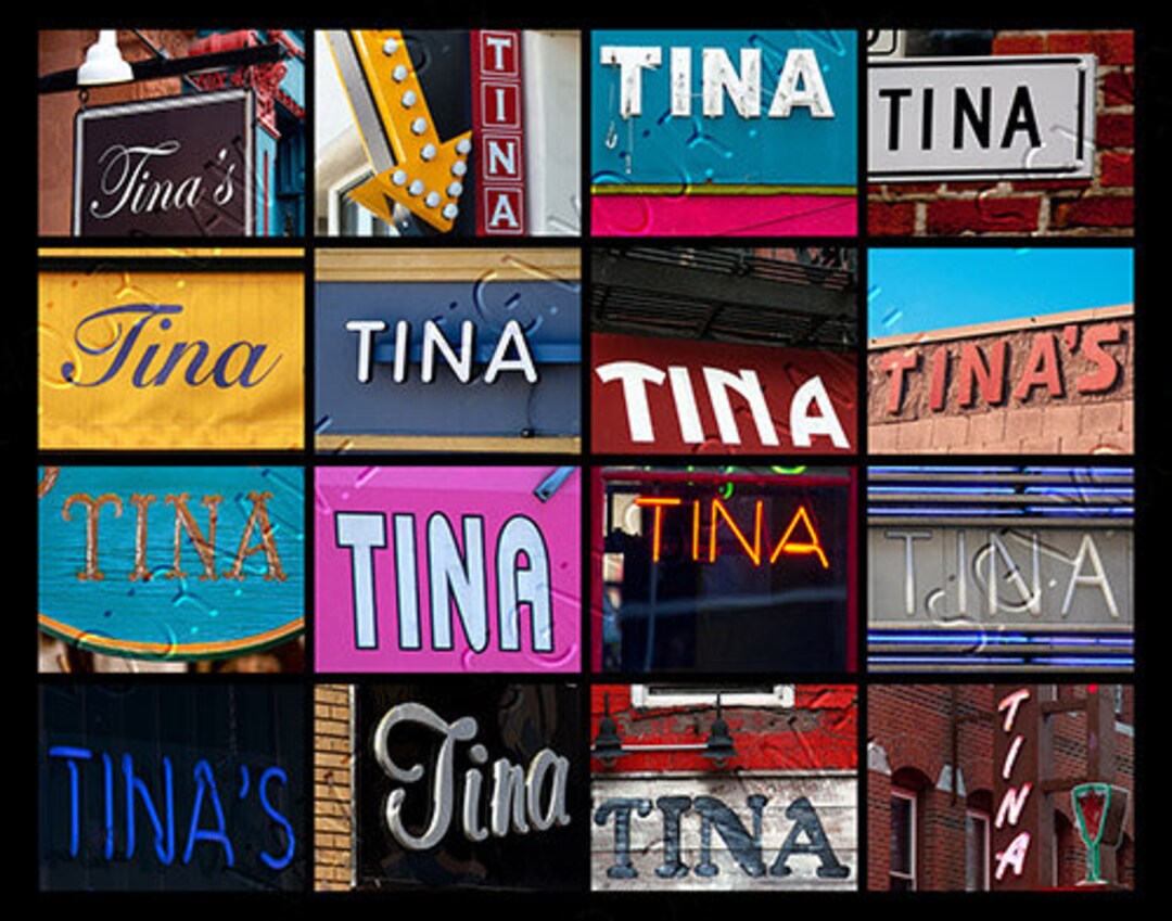 TINA Personalized Poster Featuring the Name Showcased in Photos of ...
