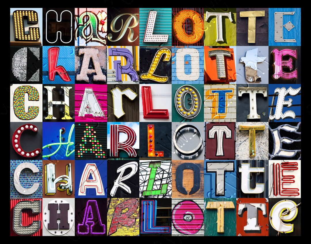 CHARLOTTE Personalized Poster Featuring Photos of Alphabet Letters From ...