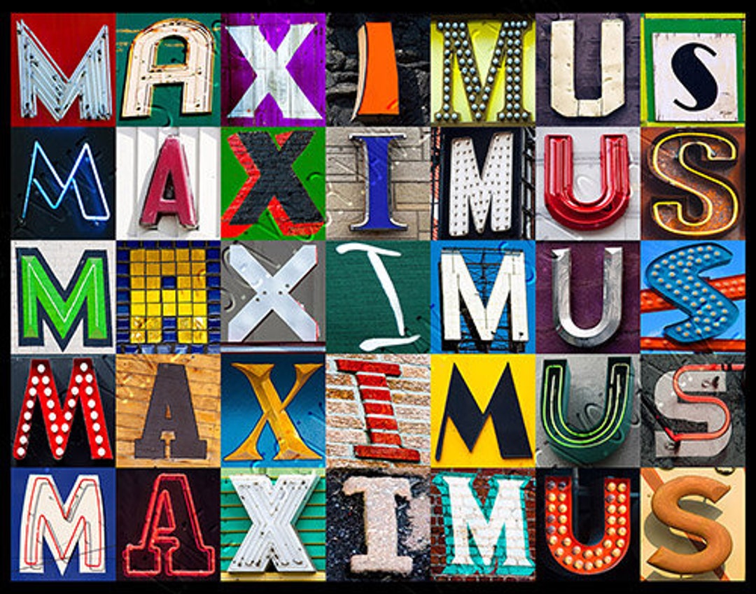 MAXIMUS Personalized Poster Featuring Photos of Alphabet Letters From ...