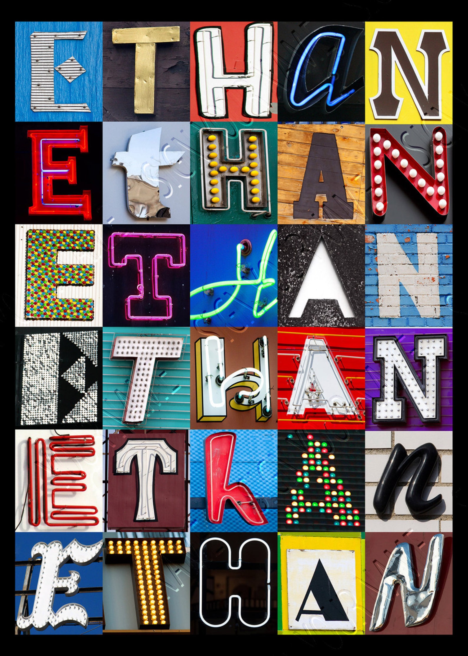 Personalized Playing Cards Featuring the Name ETHAN in Letters - Etsy