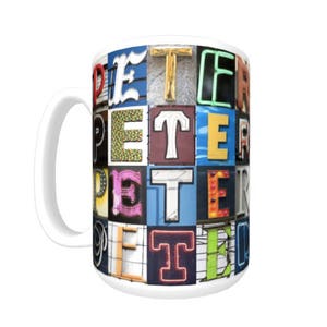 Personalized Coffee Mug Featuring the Name PETER in Sign Letter Photos ...