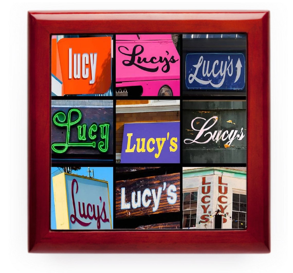 Personalised Keepsake Box Featuring the Name LUCY in a Photo - Etsy