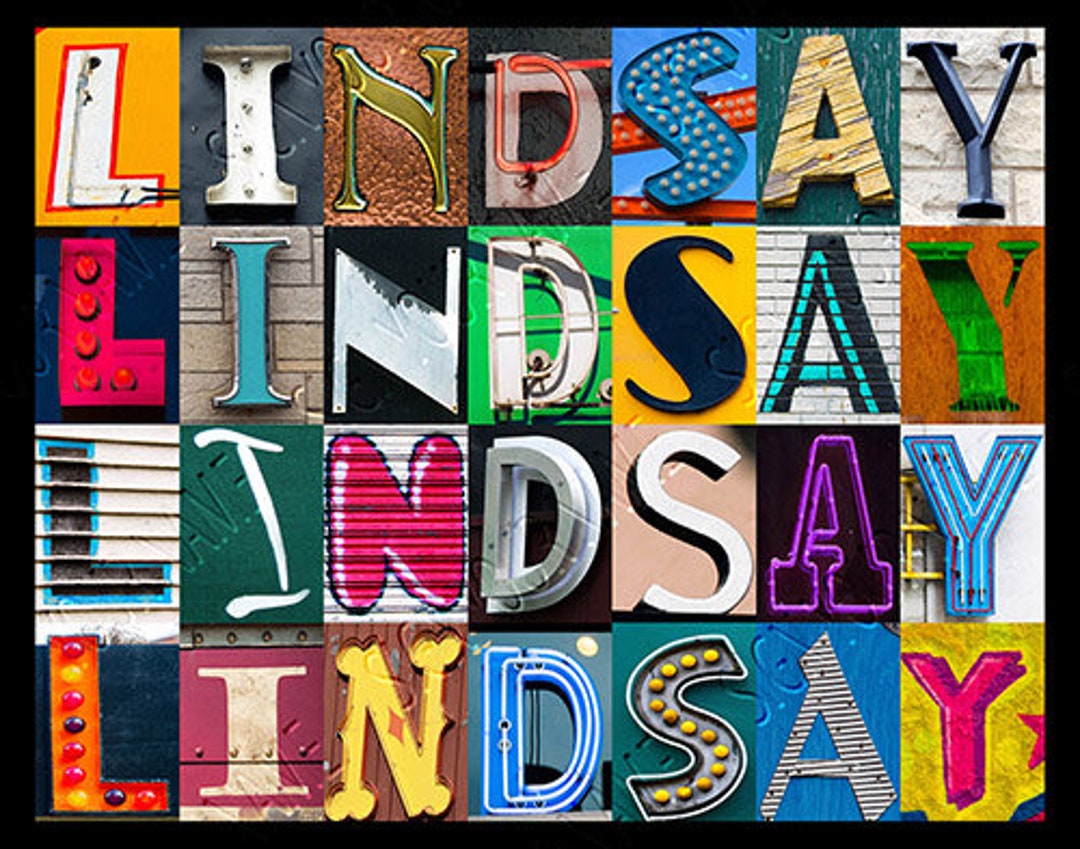 LINDSAY Personalized Poster Featuring Photos of Letters From Signs ...