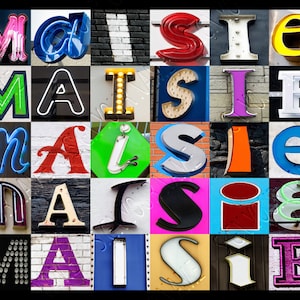 MAISIE Personalized Poster Featuring Photos of Sign Letters; Typography ...