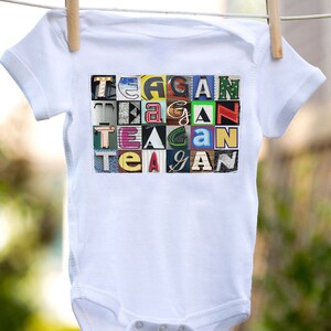 Personalized Baby Bodysuit Featuring the Name TEAGAN Showcased in ...