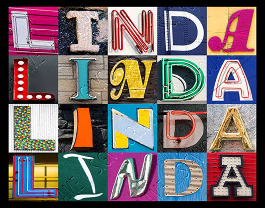Personalized Poster Featuring LINDA in Photos of Alphabet Letters From ...