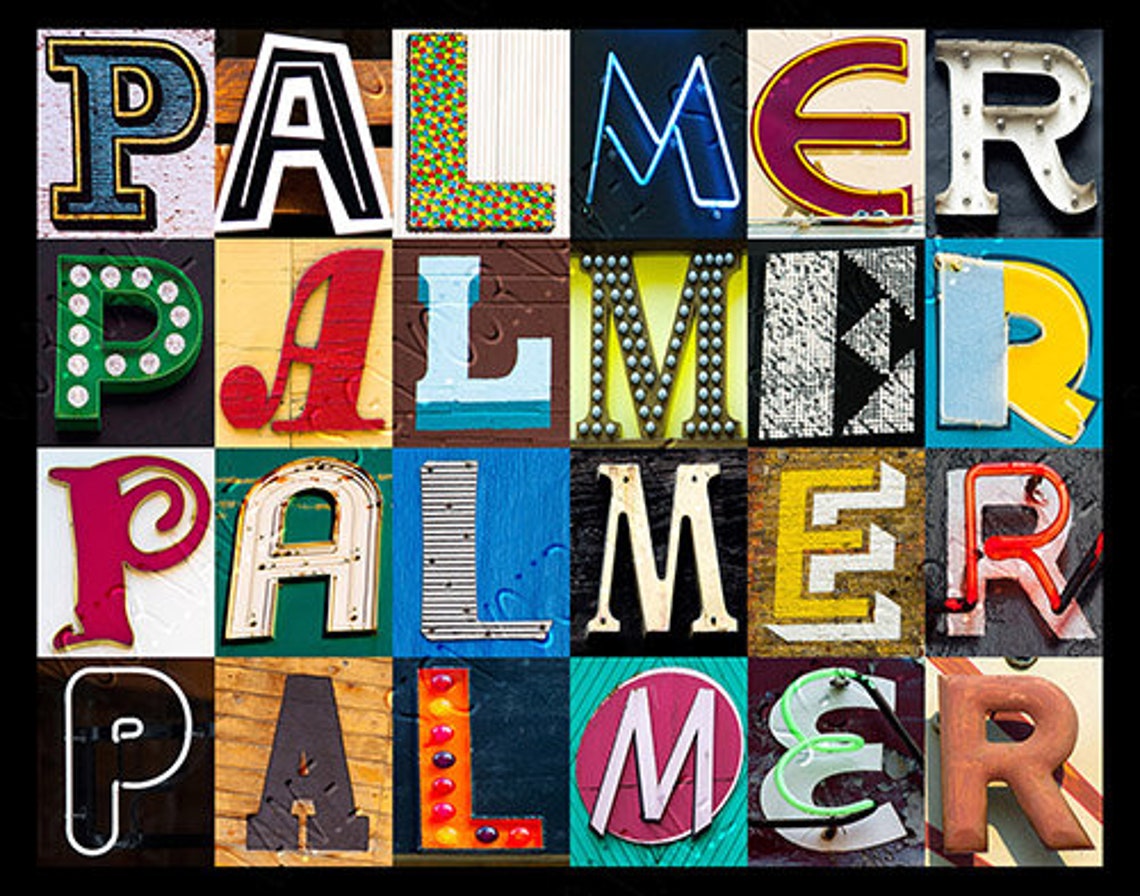 PALMER Personalized Poster Featuring Photos of Alphabet Letters From ...