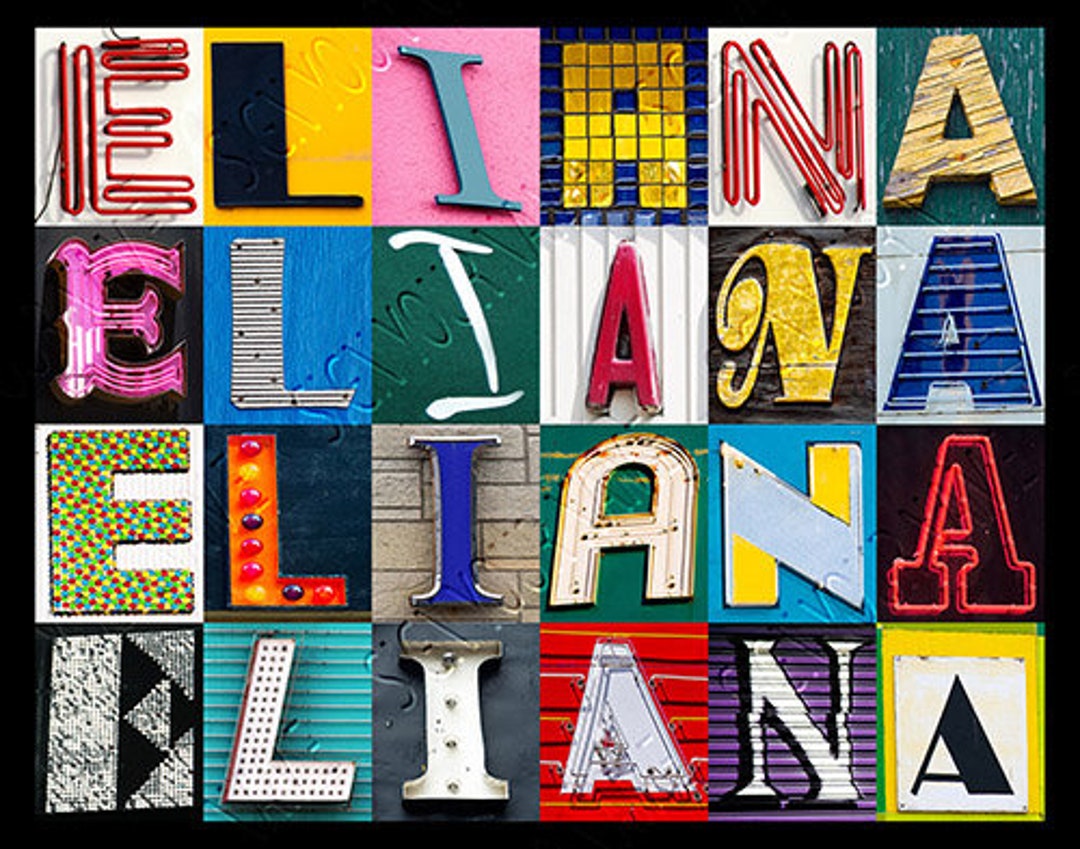 ELIANA Personalized Poster Featuring Photos of Alphabet Letters From ...