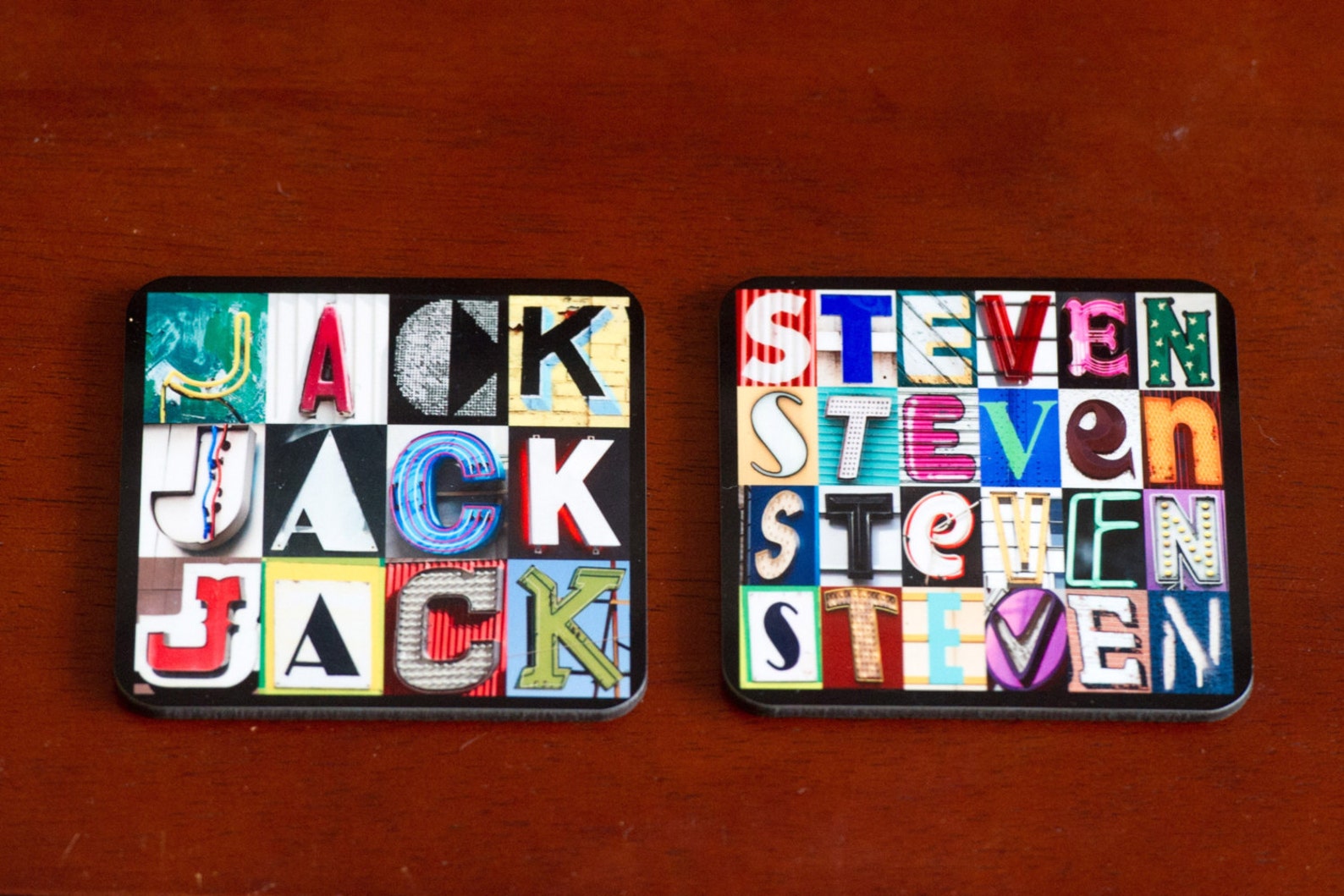 Personalized Coasters Featuring ANY NAME in Alphabet Sign Letters ...