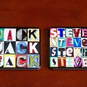 Personalized Coasters Featuring ANY NAME in Alphabet Sign Letters ...