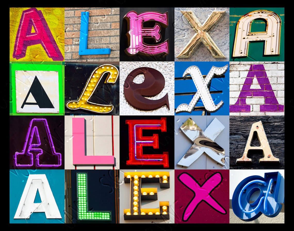 ALEXA Personalized Poster Featuring Photos of Sign Letters - Etsy