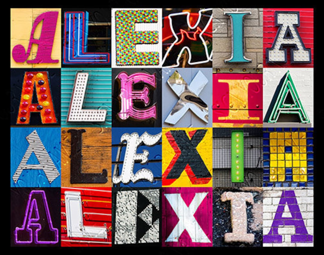 ALEXIA Personalized Poster Featuring Photos of Letters From Signs ...