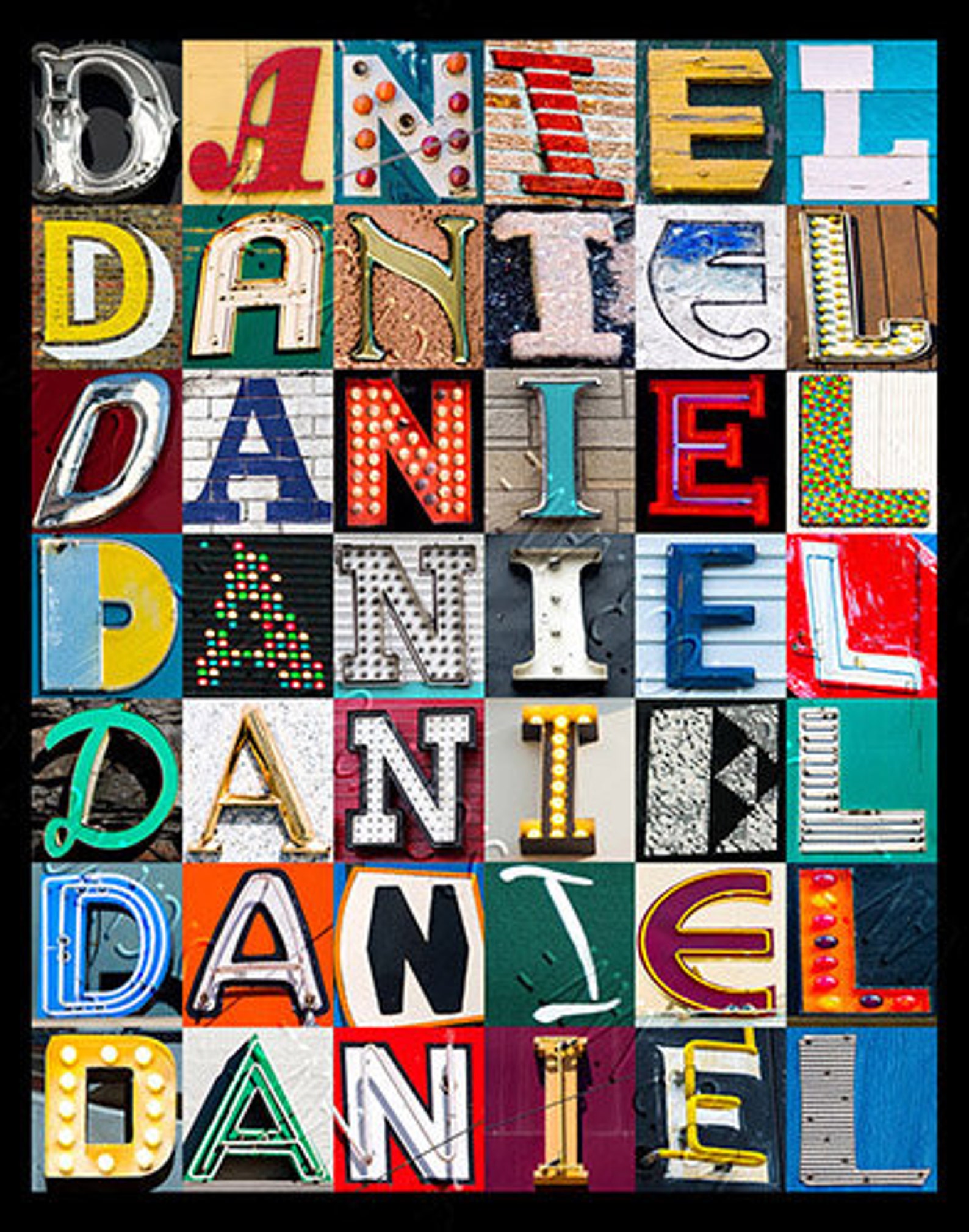 DANIEL Personalized Poster Featuring Photos of Letters From | Etsy