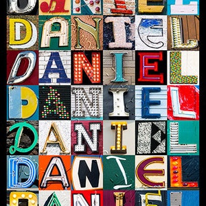DANIEL Personalized Poster Featuring Photos of Letters From Signs ...