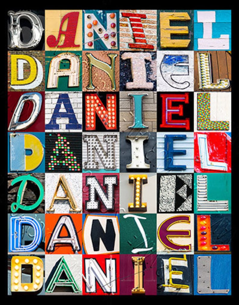 DANIEL Personalized Poster Featuring Photos of Letters From - Etsy