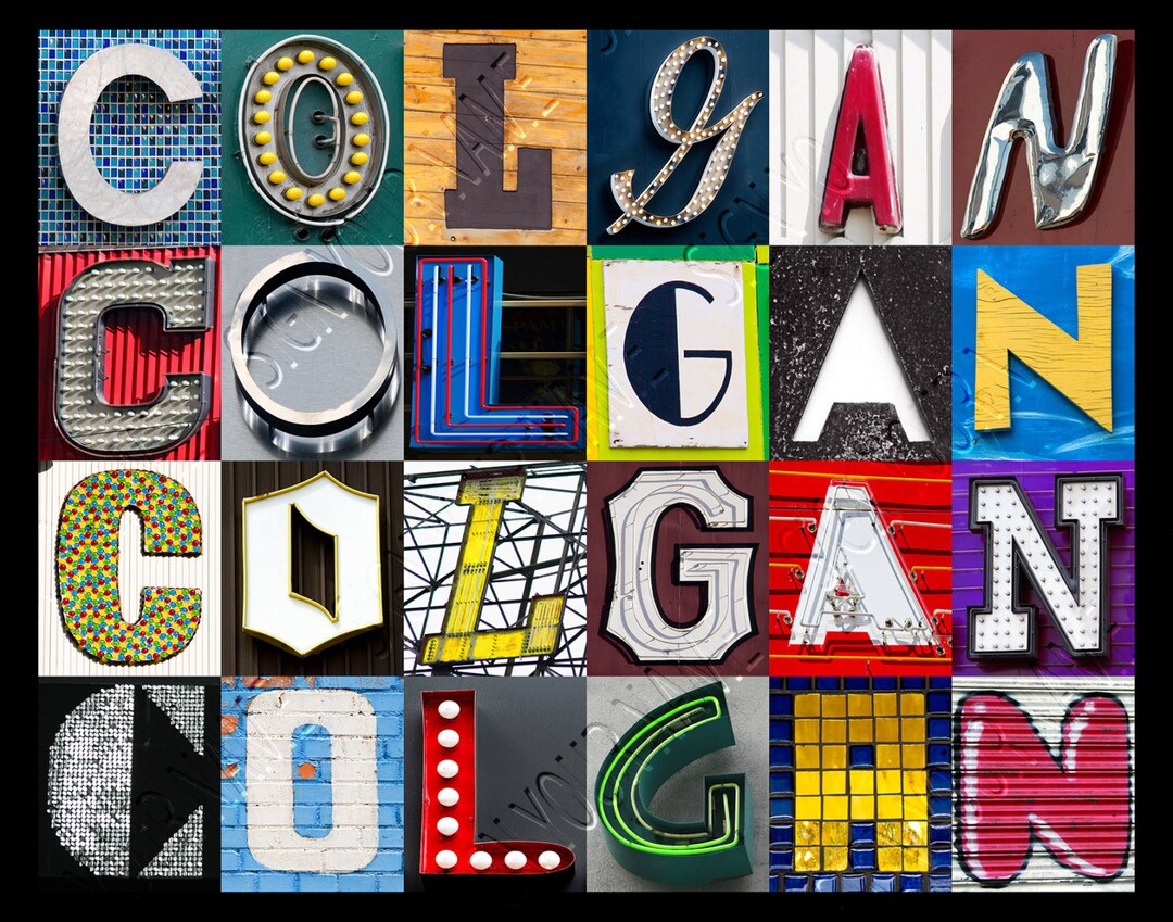 Personalized Poster Featuring COLGAN in Photos of Alphabet Letters From ...