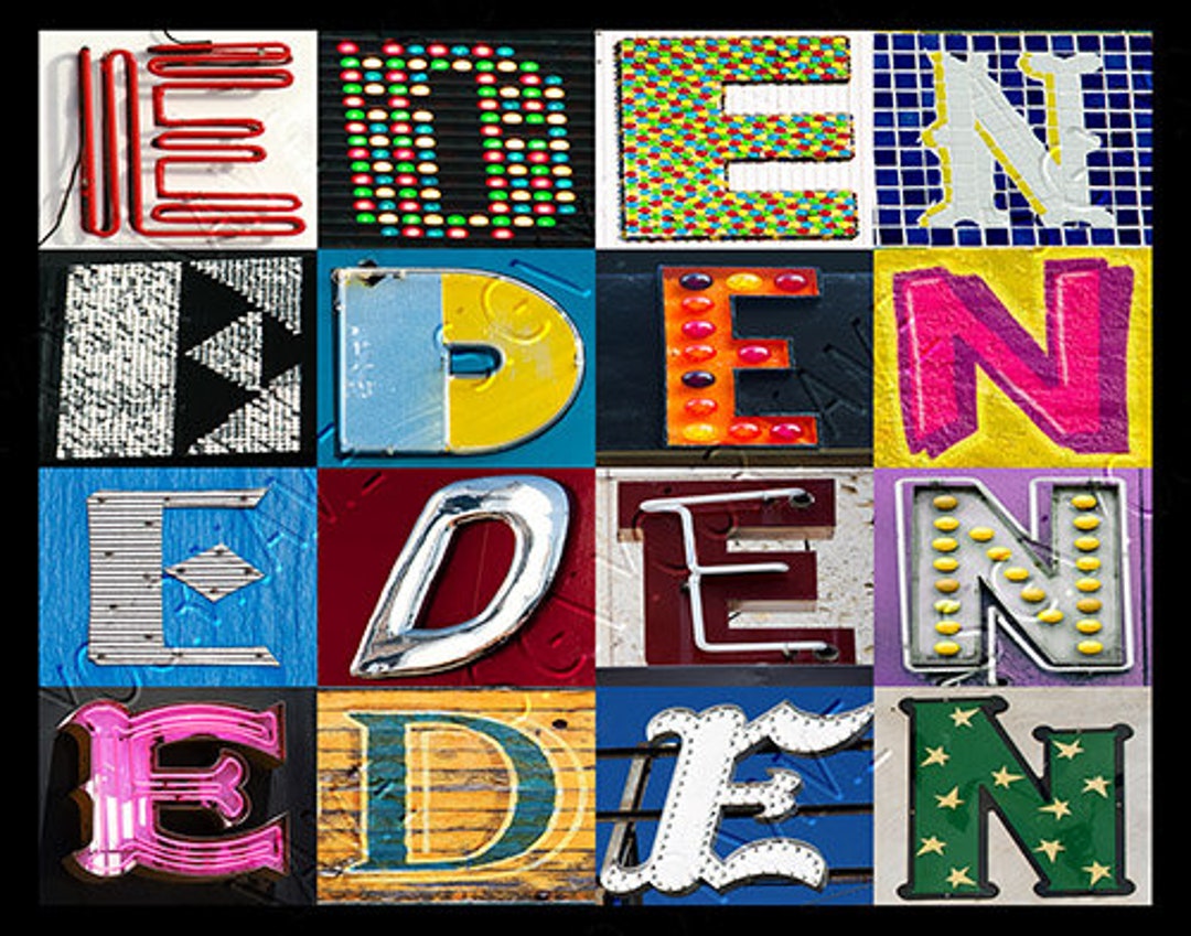 EDEN Personalized Poster Featuring Photos of Letters From Signs ...