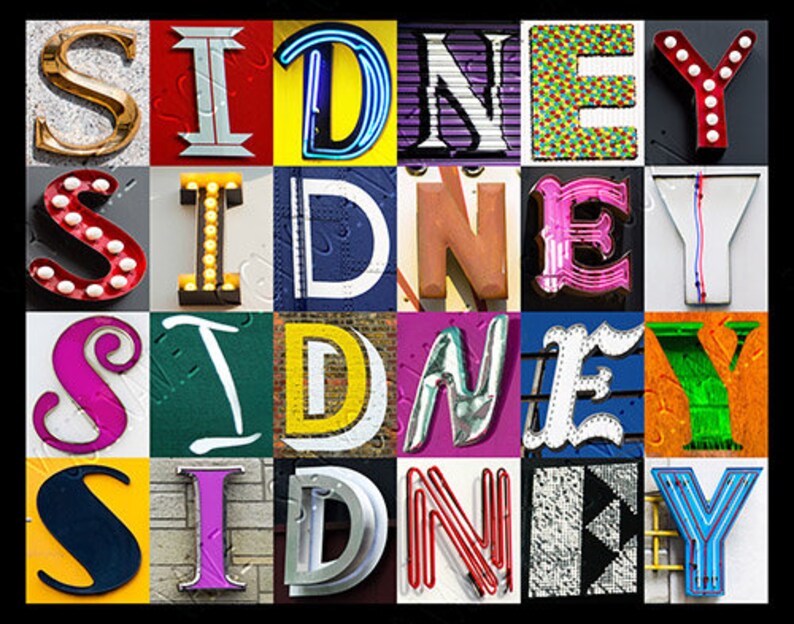 Personalized Poster Featuring SIDNEY in Photos of Alphabet Letters From ...