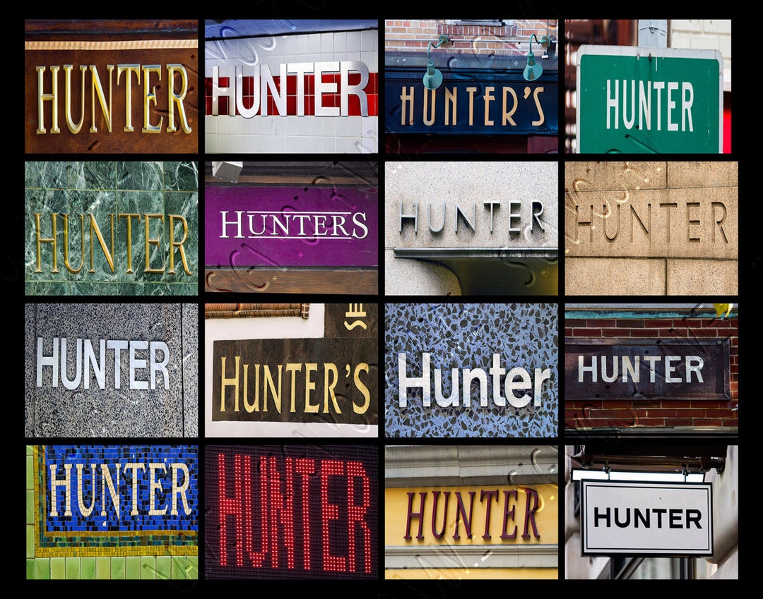 HUNTER Personalized Poster Featuring Photos of Actual Signs; Art Print ...