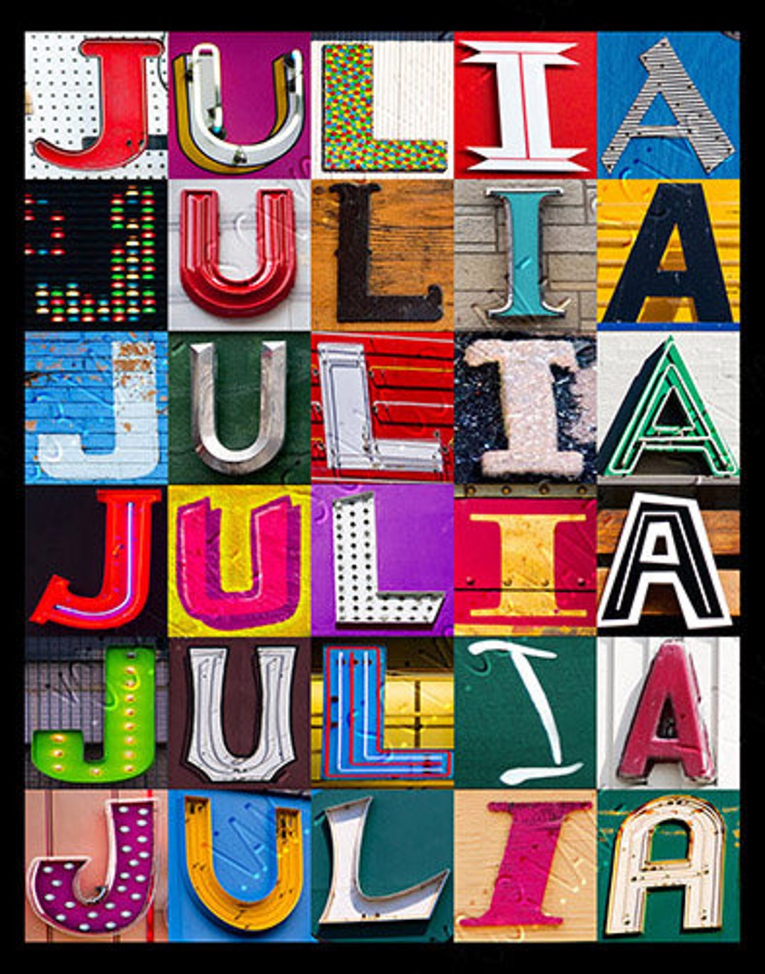 Personalized Poster Featuring JULIA Showcased in Photos of Letters From ...