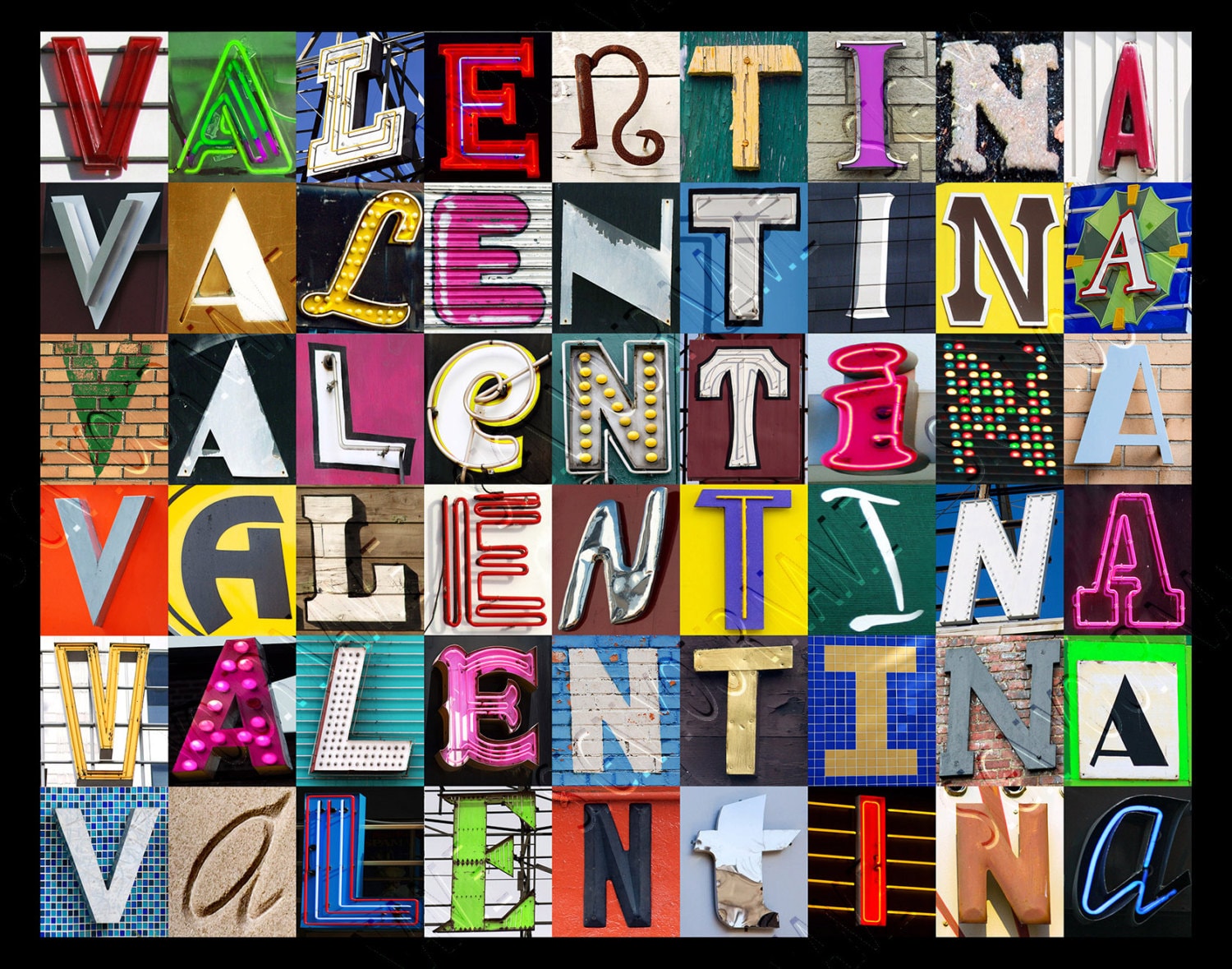 Personalized Poster Featuring VALENTINA Showcased in Photos of Sign ...