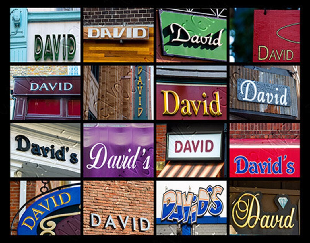 Personalized Poster Featuring DAVID Showcased in Photos of Actual Signs ...