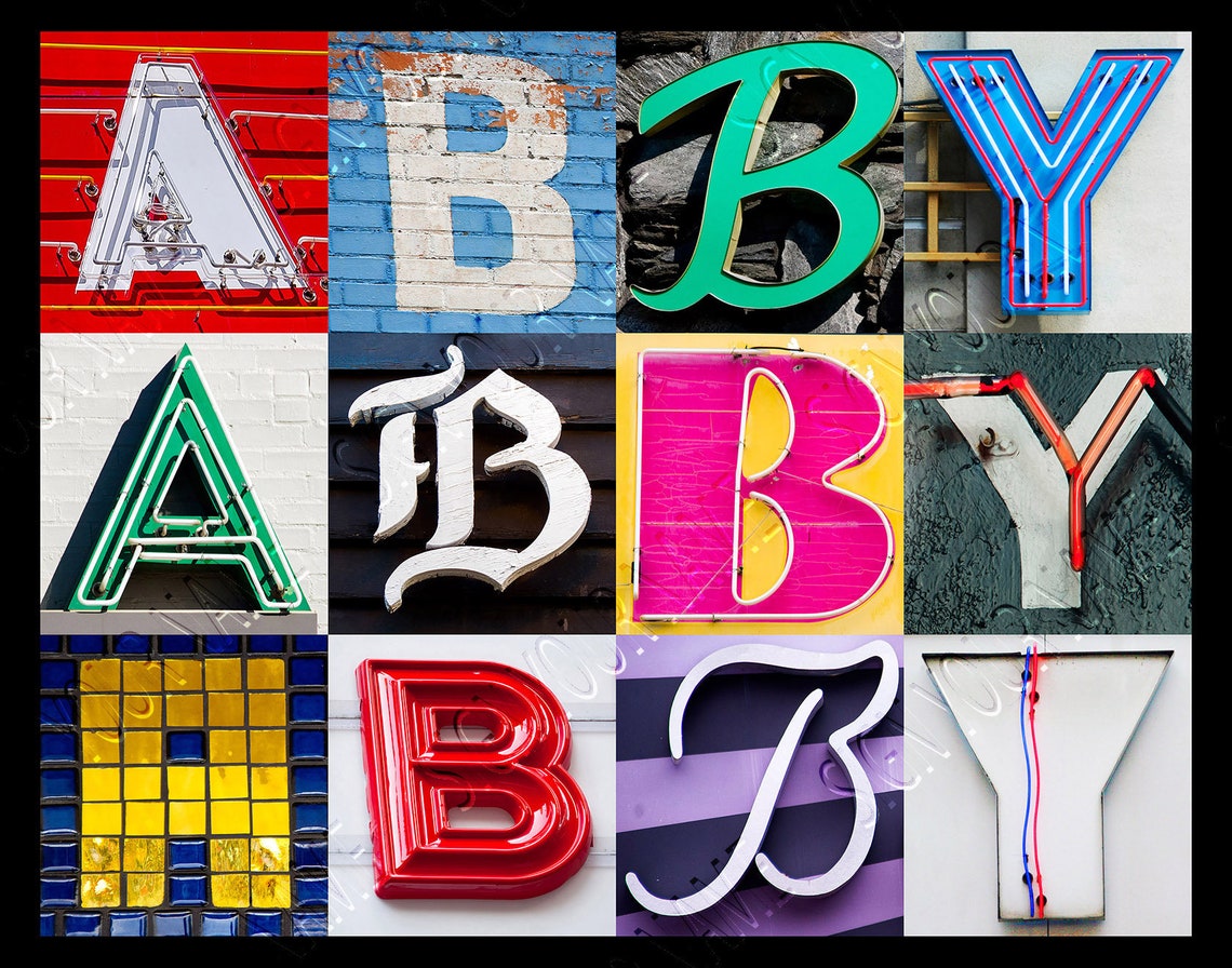 Personalized Poster Featuring ABBY in Photos of Alphabet - Etsy