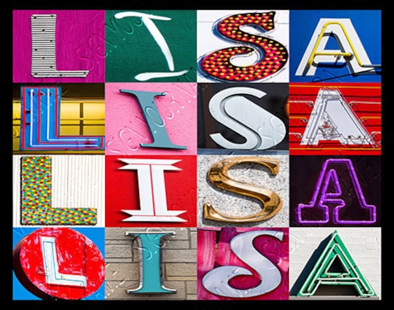 LISA Personalized Poster Featuring Photos of Letters From | Etsy
