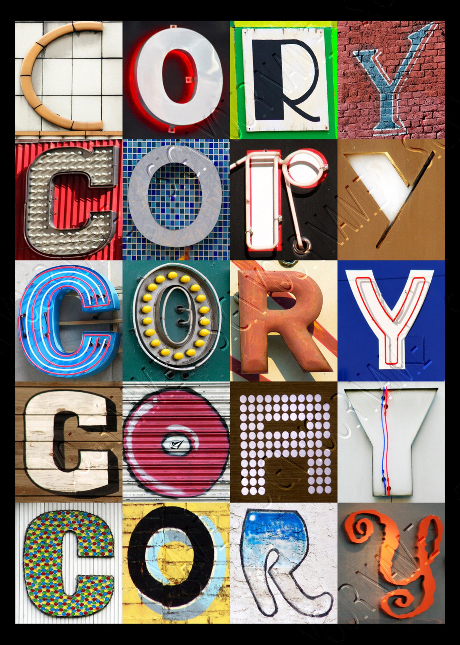 Personalized Playing Cards Featuring the Name CORY in Letters - Etsy
