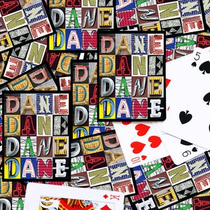 Personalized Playing Cards Featuring the Name DANE in Letters From ...