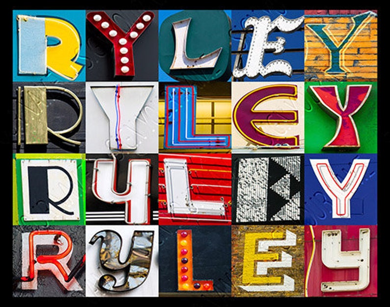 RILEY, RYLEY, RYLIE, Rylee, or Ryleigh Personalized Poster Featuring ...