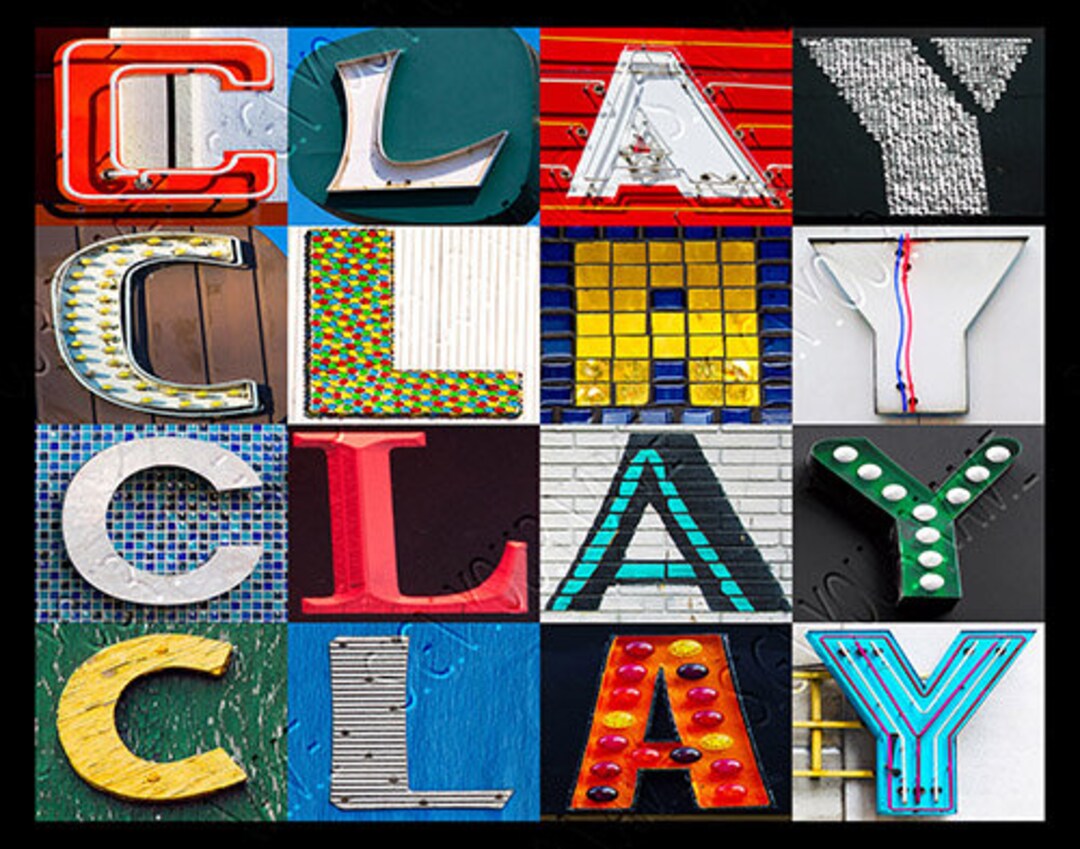 CLAY Personalized Poster Featuring Photos of Letters From Signs ...