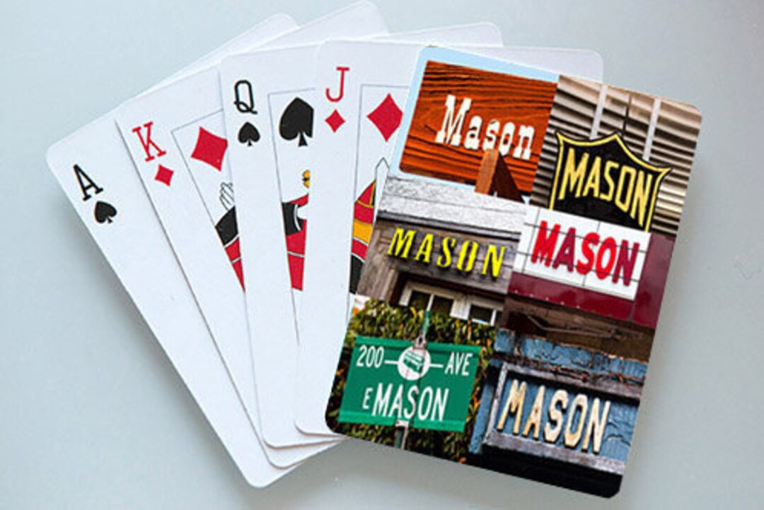 Custom Playing Cards Featuring the Name MASON in Actual Sign Photos ...