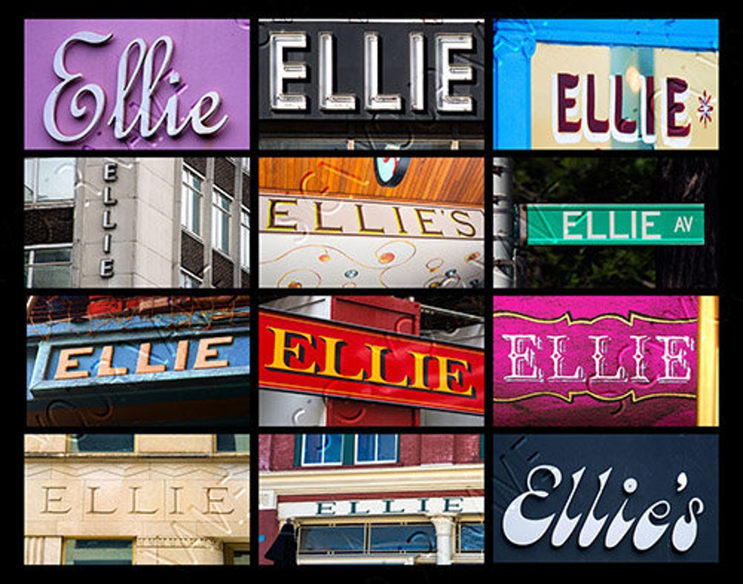ELLIE Personalized Poster Featuring Photos of Actual Signs; Art Print ...