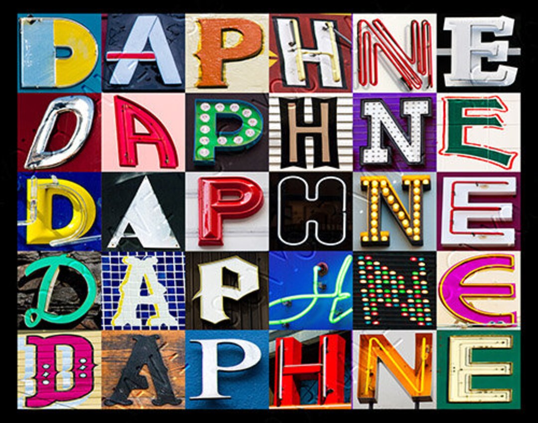 DAPHNE Personalized Poster Featuring Photos of Letters From Signs ...