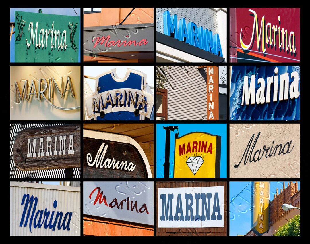 Personalized Poster Featuring MARINA (version 1 - 16 Signs) in Photos ...