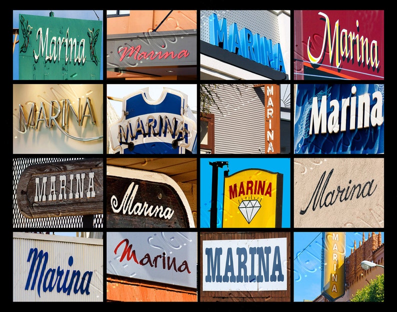 Personalized Poster Featuring MARINA (version 1 - 16 Signs) in Photos ...