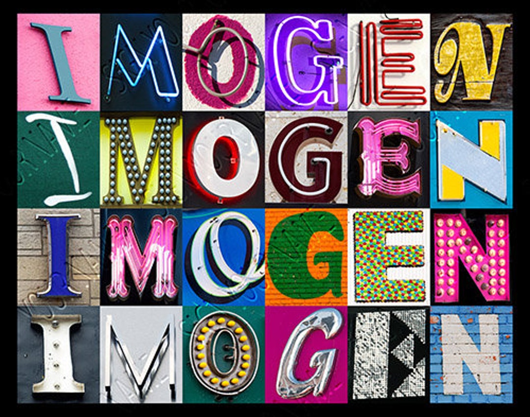 IMOGEN Personalized Poster Featuring Photos of Sign Letters; Typography ...