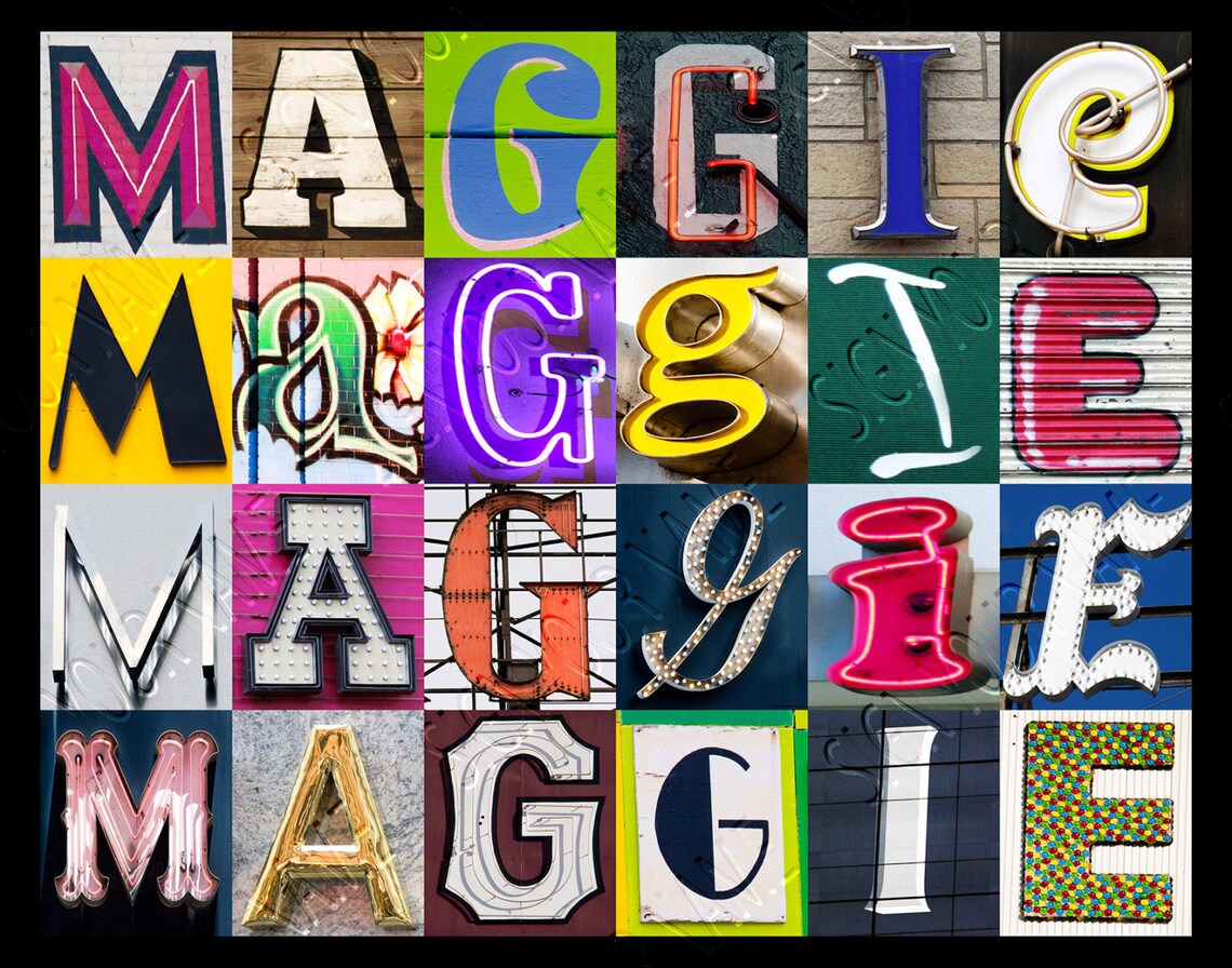 MAGGIE Personalized Poster Featuring Photos of Letters From Signs ...