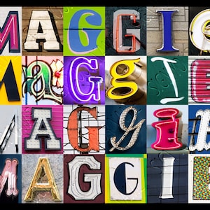 MAGGIE Personalized Poster Featuring Photos of Letters From Signs ...