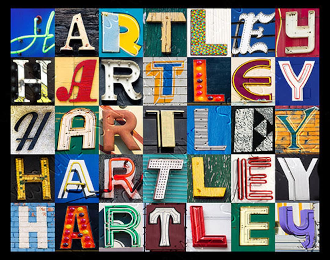 HARTLEY Personalized Poster Featuring Photos of Sign Letters ...