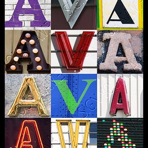 AVA Personalized Poster Featuring Photos of Sign Letters; Typography ...
